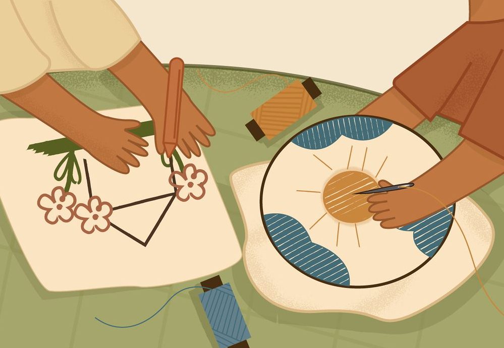 Bordando mi primera ilustración