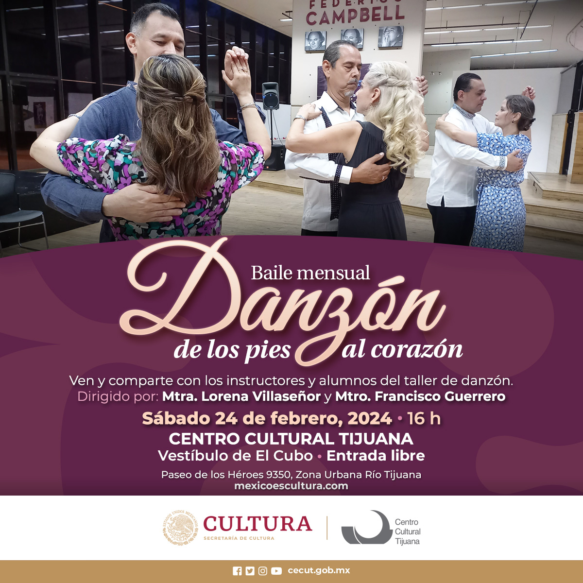 Baile mensual: Danzón de los pies al corazón