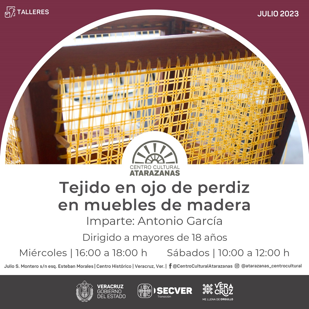 Taller. Tejido en ojo de perdiz en muebles de madera