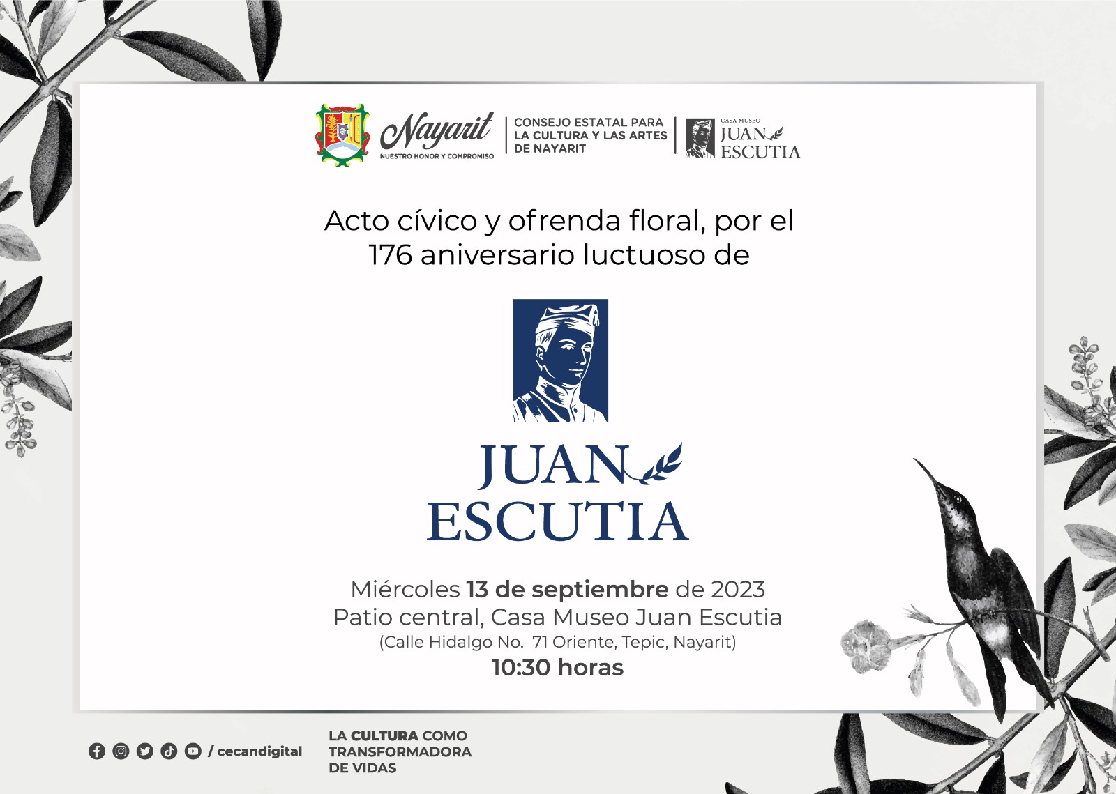 176 aniversario luctuoso de Juan Escutia