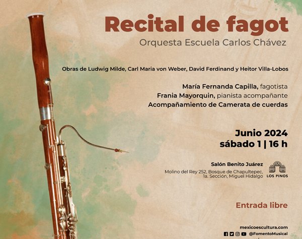 Agenda | Actividad: Recital de fagot de la Orquesta Escuela Carlos Chávez: Programa Ludwig Milde ...