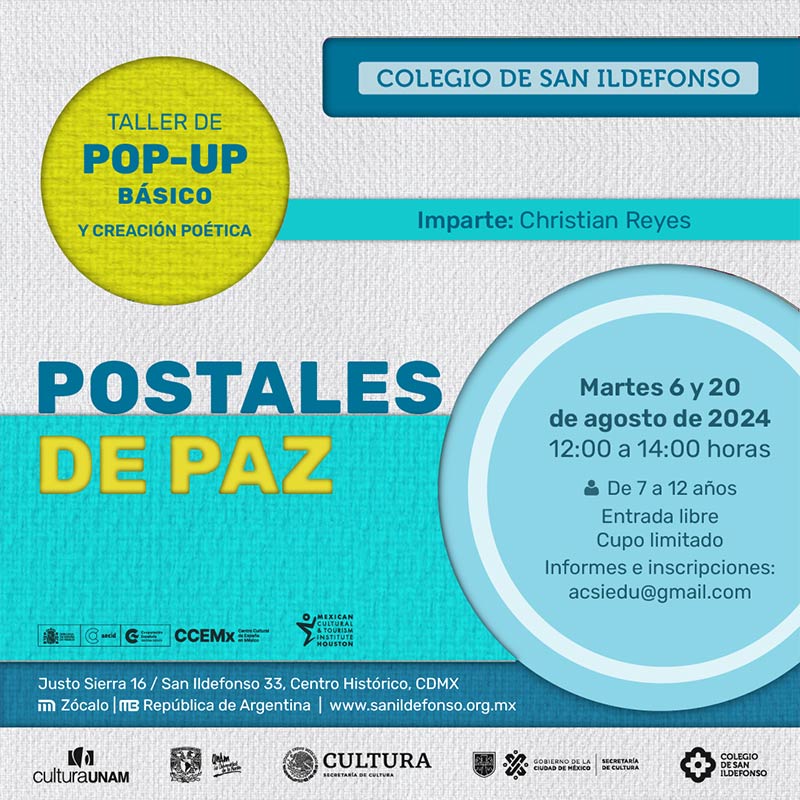 Postales de paz. Taller de POP-UP y creación poética